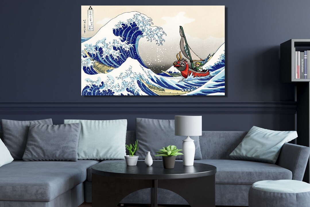 The Legend of Zelda Windwaker/katsushika Hokusai Canvas/great Wave ...