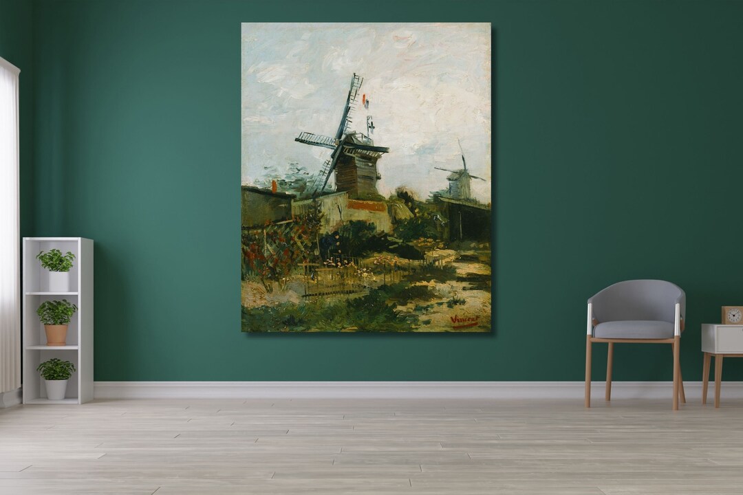 Vincent Van Gogh: Windmills on Montmartre Canvas Wall Decor, Windmills ...