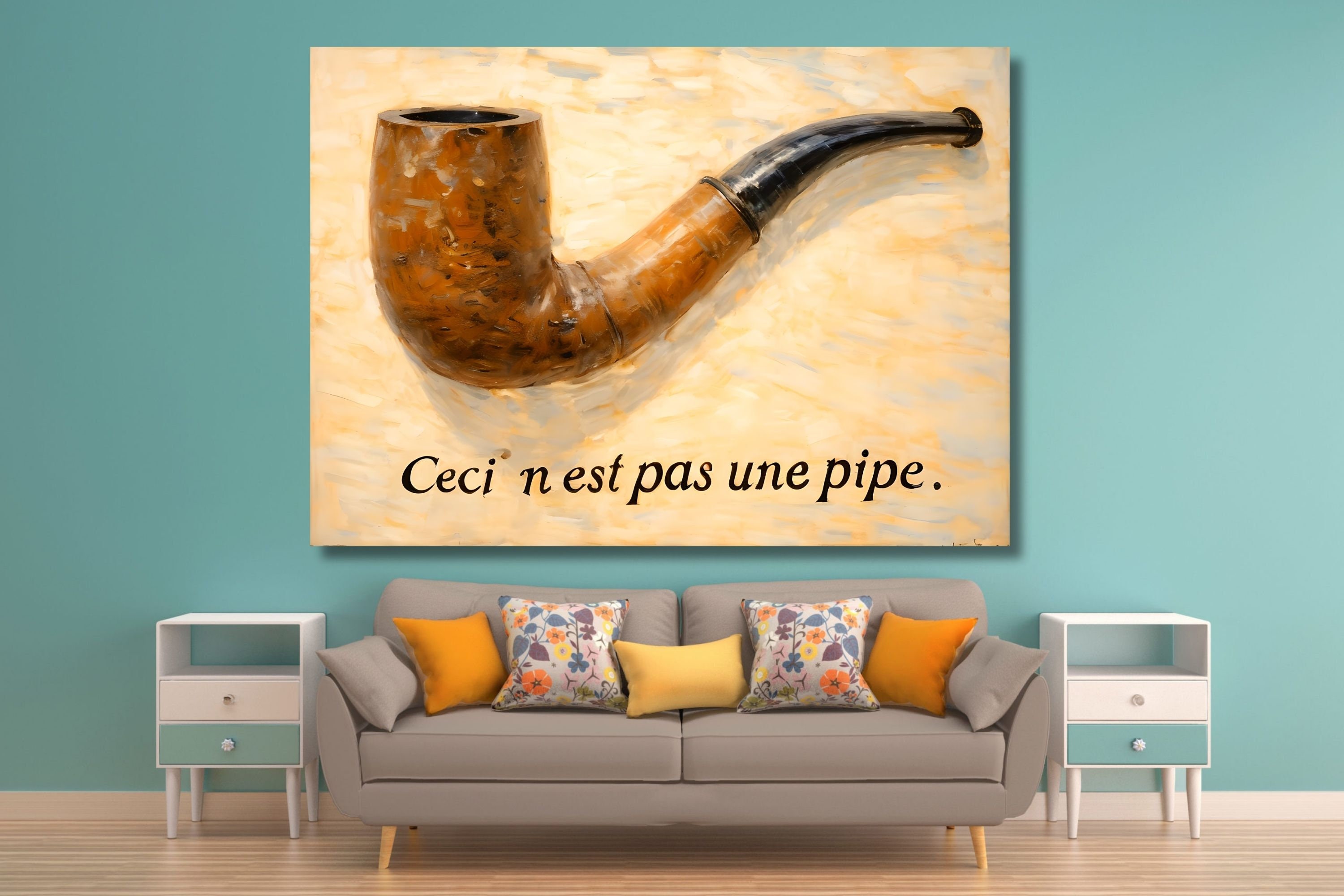 Ceci Nest Pas Une Pipe/rene Magritte the Treachery of Images Canvas ...