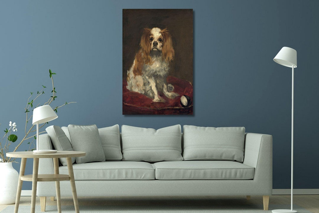 Edouard Manet: A King Charles Spaniel (1866) Canvas Wall Art, Abstract ...