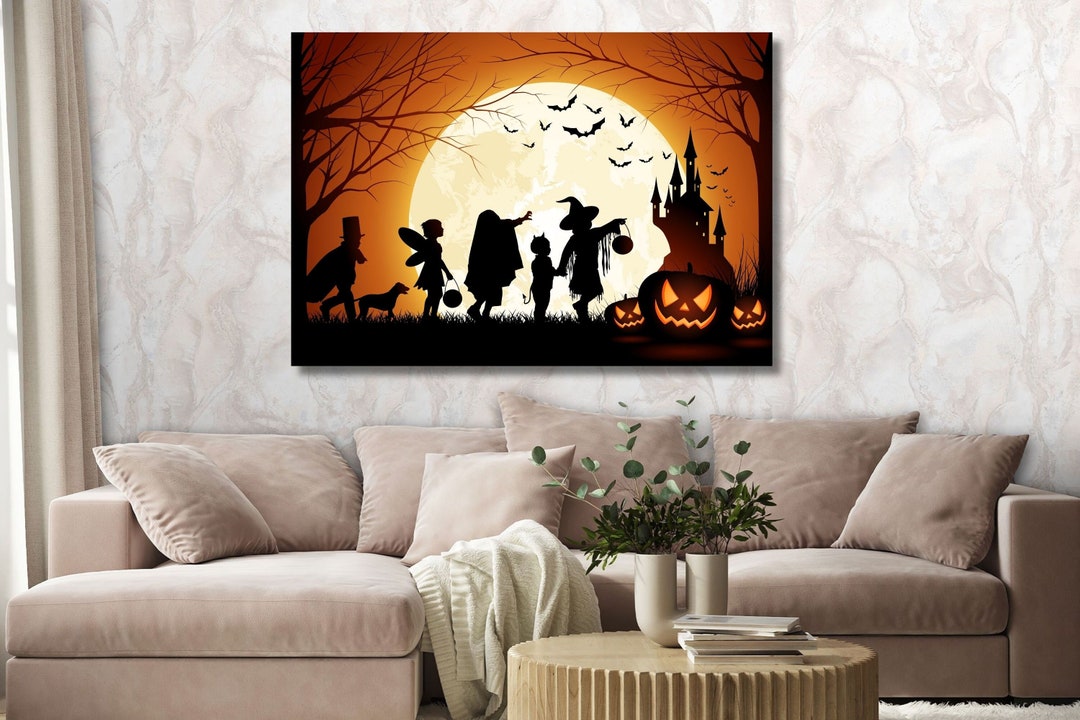 Halloween Canvas Wall Art/halloween Painting/halloween Poster/halloween ...