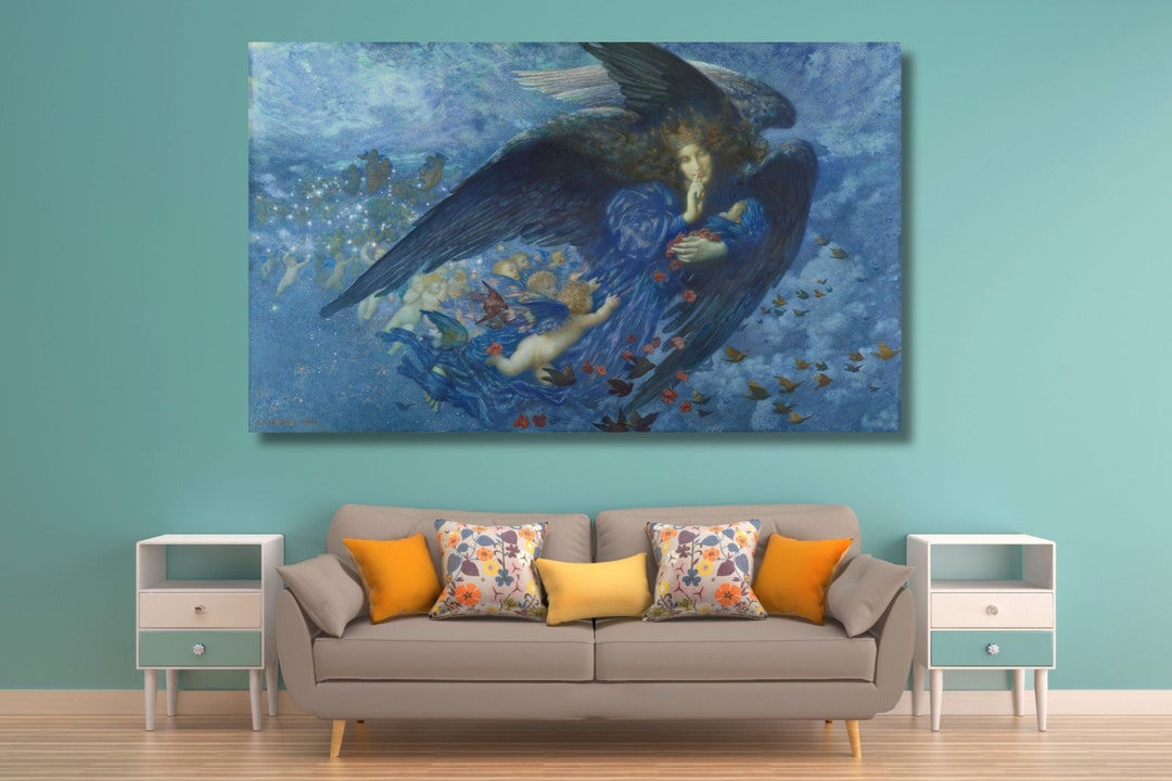 Edward Robert Hughes: Night With Her Train of Stars Canvas Wall Art ...