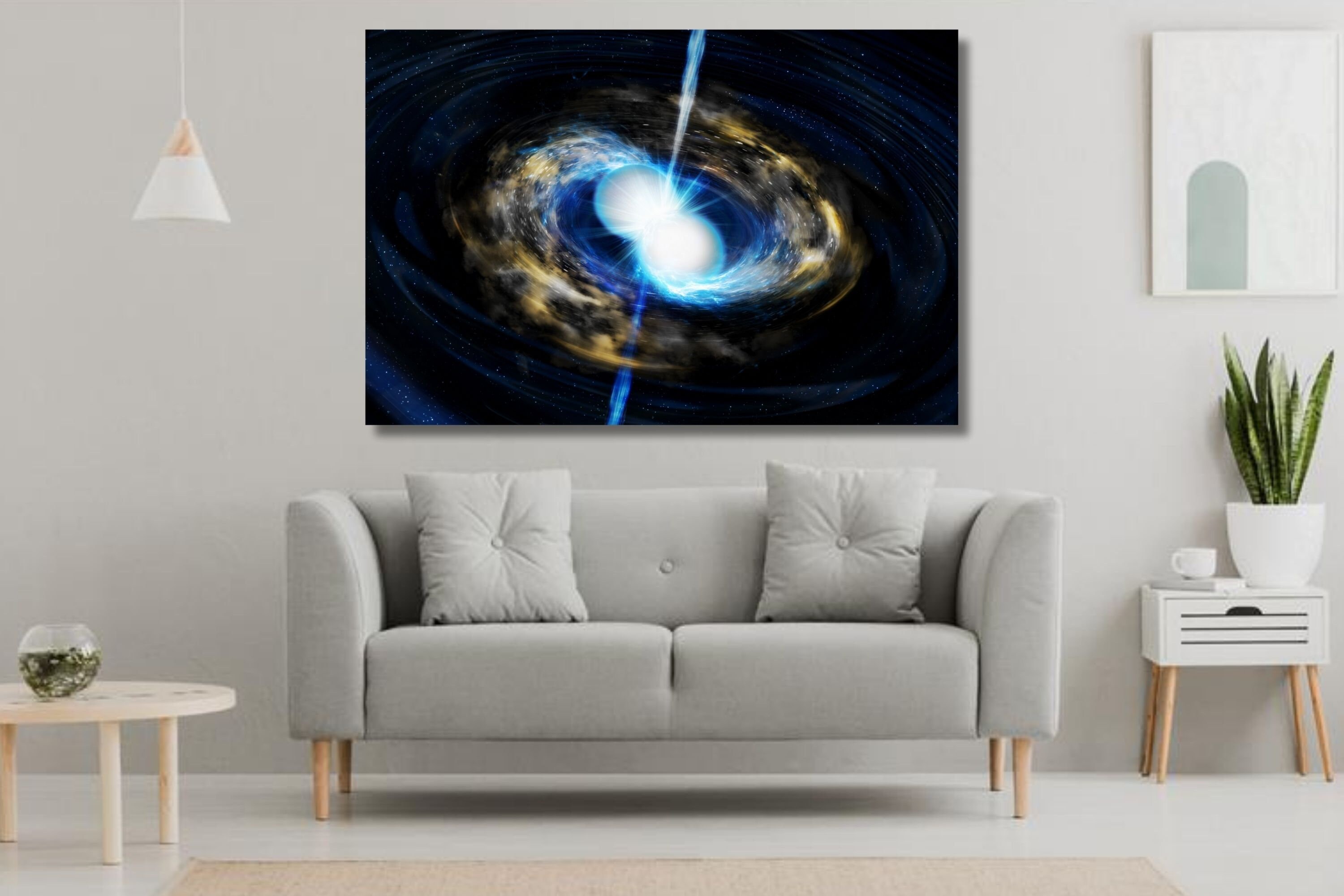 The Formation of Black Hole Neutron Stars Merger Canvas Wall Art ...