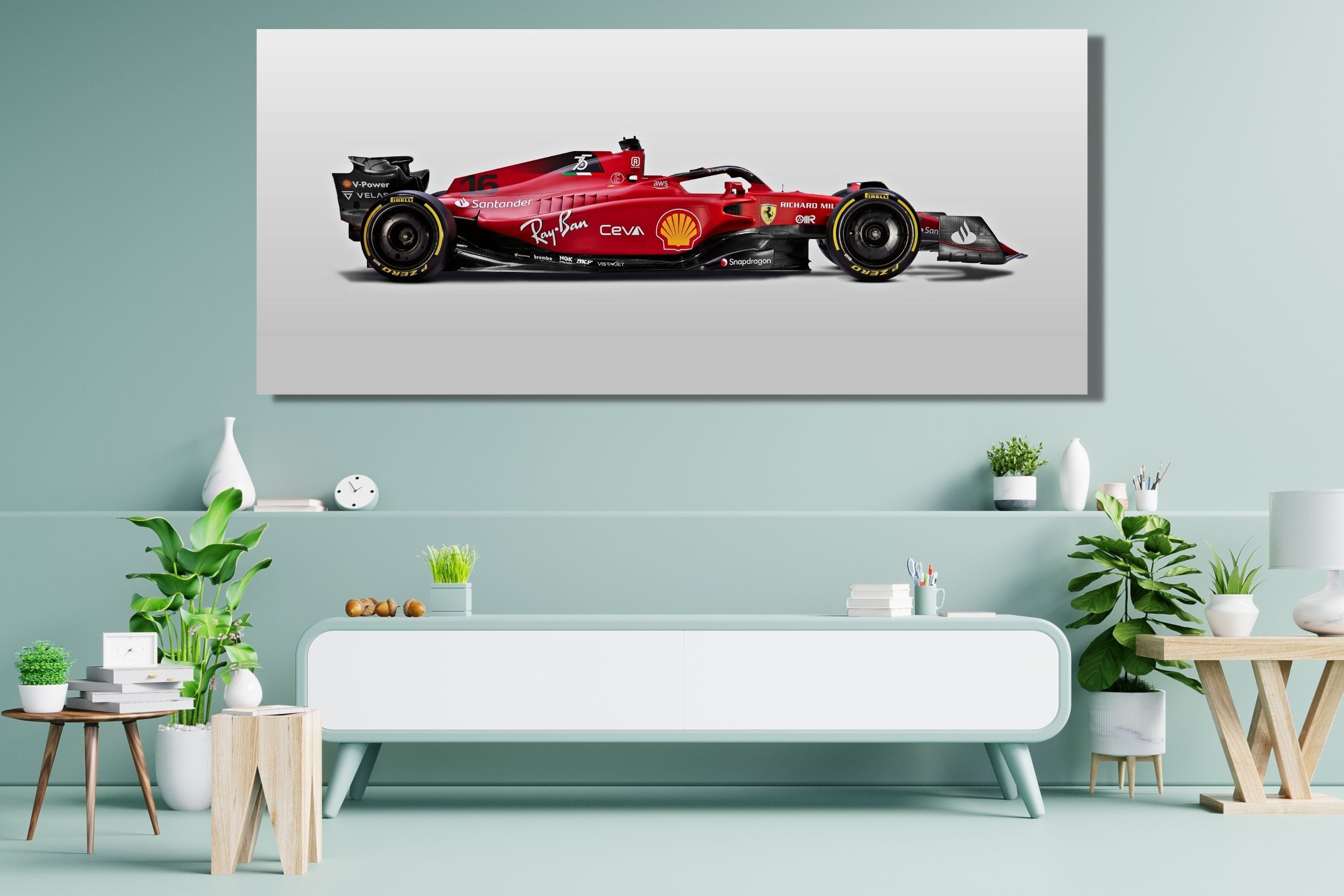 Ferrari F1 Wall Art Huge Canvas Wall Decor Man Cave Gift Formula 1 ...