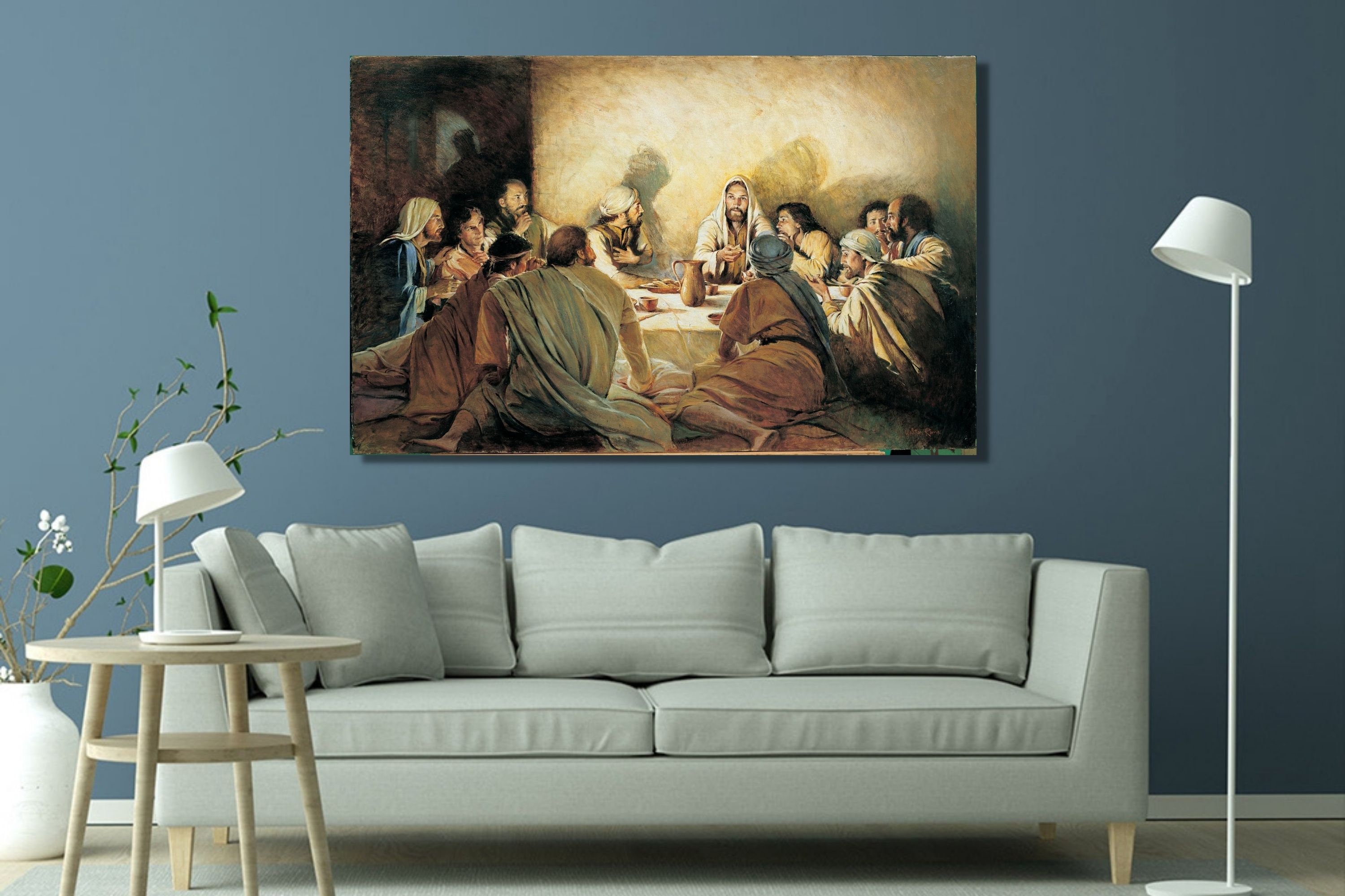 Jesus Christ Last Supper Canvas Art/last Supper Print/jesus and Her ...