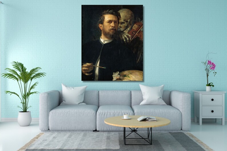 Arnold Bocklin Fiedlinger Tod Leinwand Kunst/Fiddling Death Poster ... Arnold Bocklin Fiedlinger Tod Leinwand Kunst/Fiddling Death Poster ...