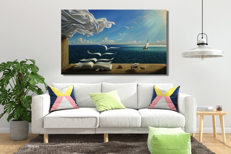 Flying Pages Salvador Dali Canvas Wall Art/salvador Dali Poster/book ...