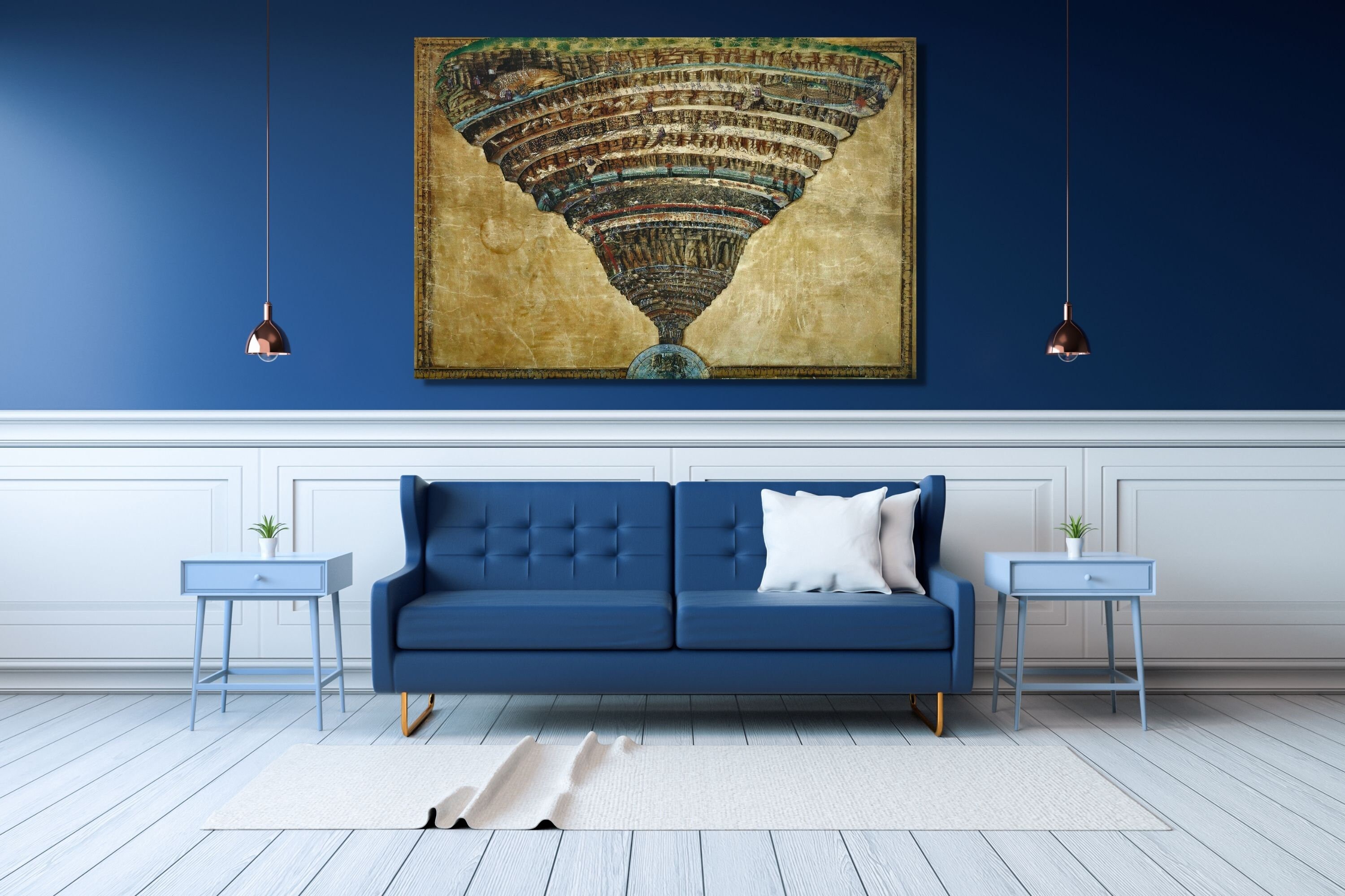 Sandro Botticelli Hell Map Wall Art Map of Hell Canvas Sandro ...