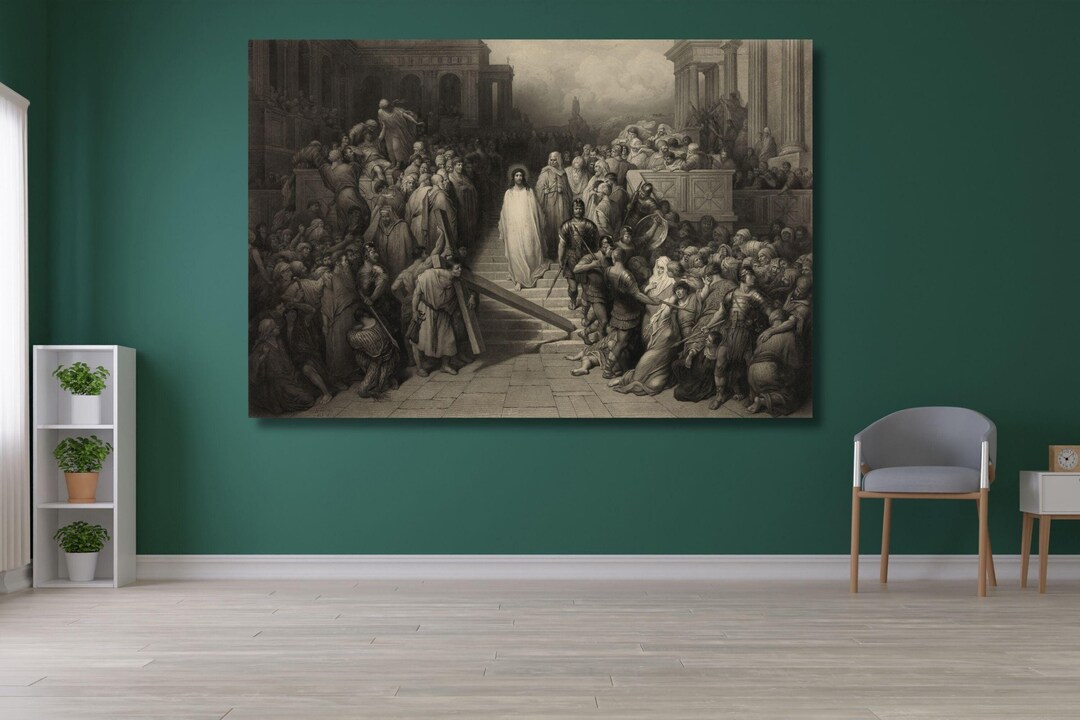 Gustave Dore: Christ Leaving the Praetorium (1867-1872) Black White ...