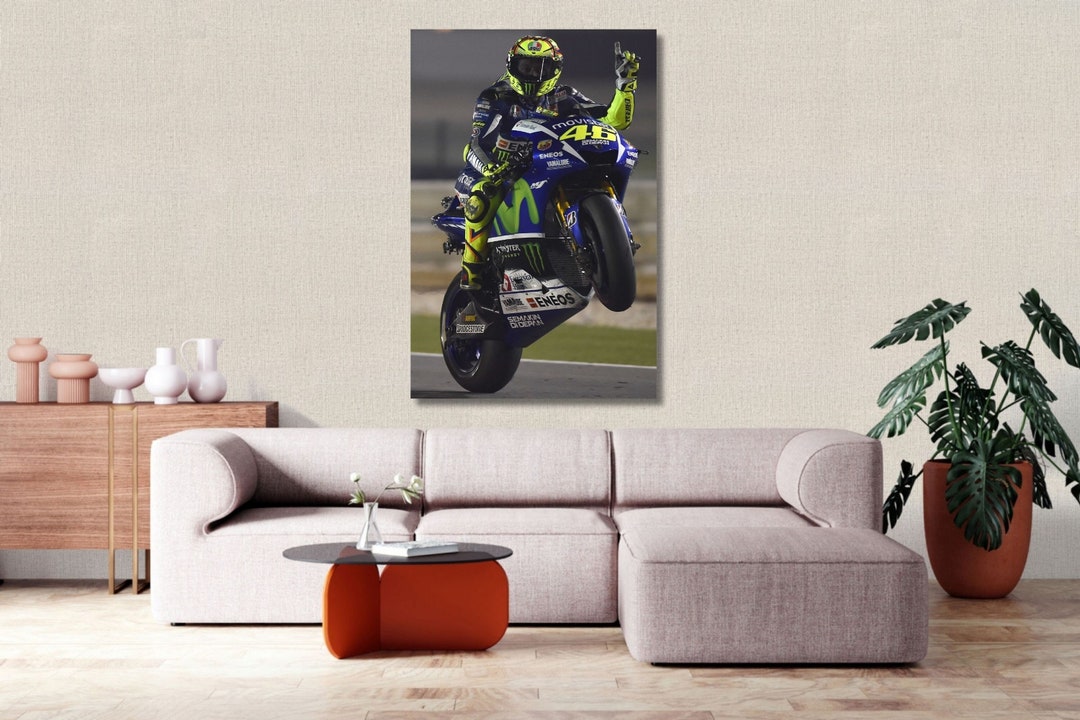 Valentino Rossi Poster/moto Gp Canvas Wall Art/moto Gp Wall Art Decor ...