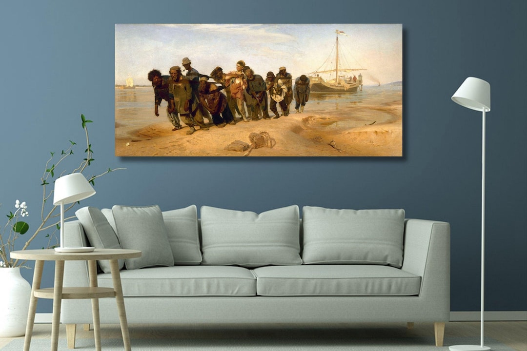 Ilya Repin: Volga Boatmen (1870-73) Canvas Wall Art/barge Haulers on ...
