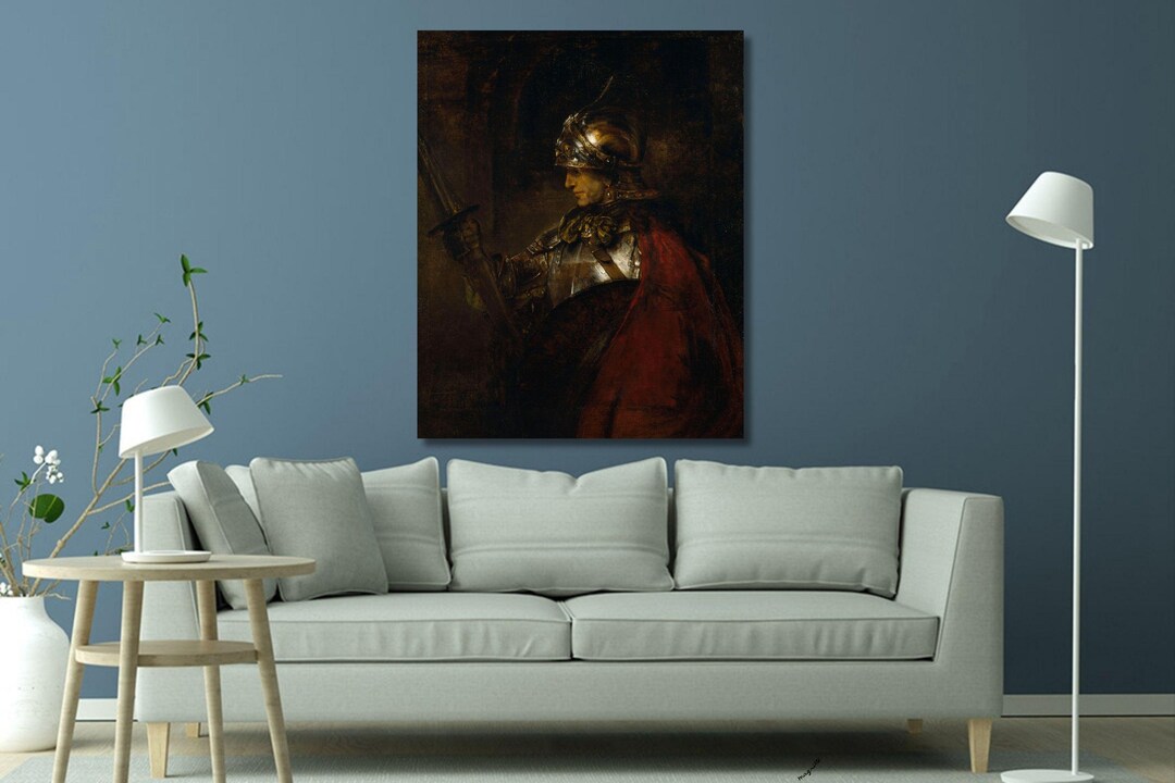 Rembrandt: Man in Armour Canvas / Dutch Golden Age Portrait / Baroque ...