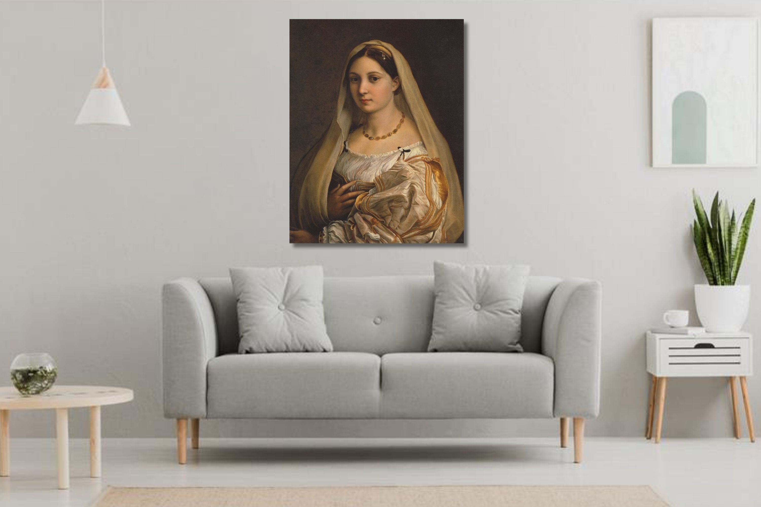 Raphael's Veiled Woman Canvas Wall Art/raphael Santi Poster Print Art ...