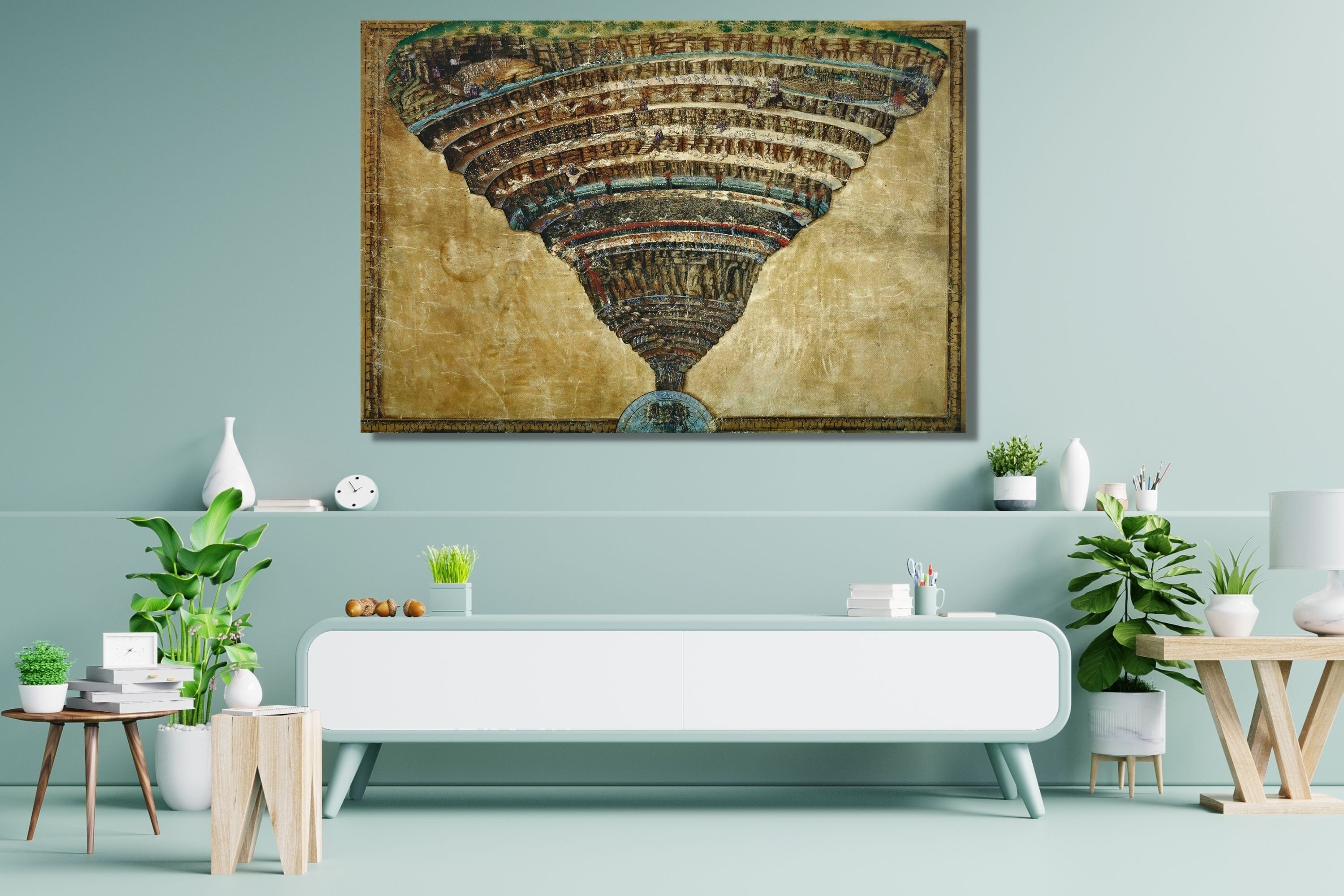 Sandro Botticelli Hell Map Wall Art Map of Hell Canvas Sandro ...