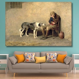 Fidelity (1869) Briton Riviere Canvas Wall Art, Rolled or Framed Giclee ...