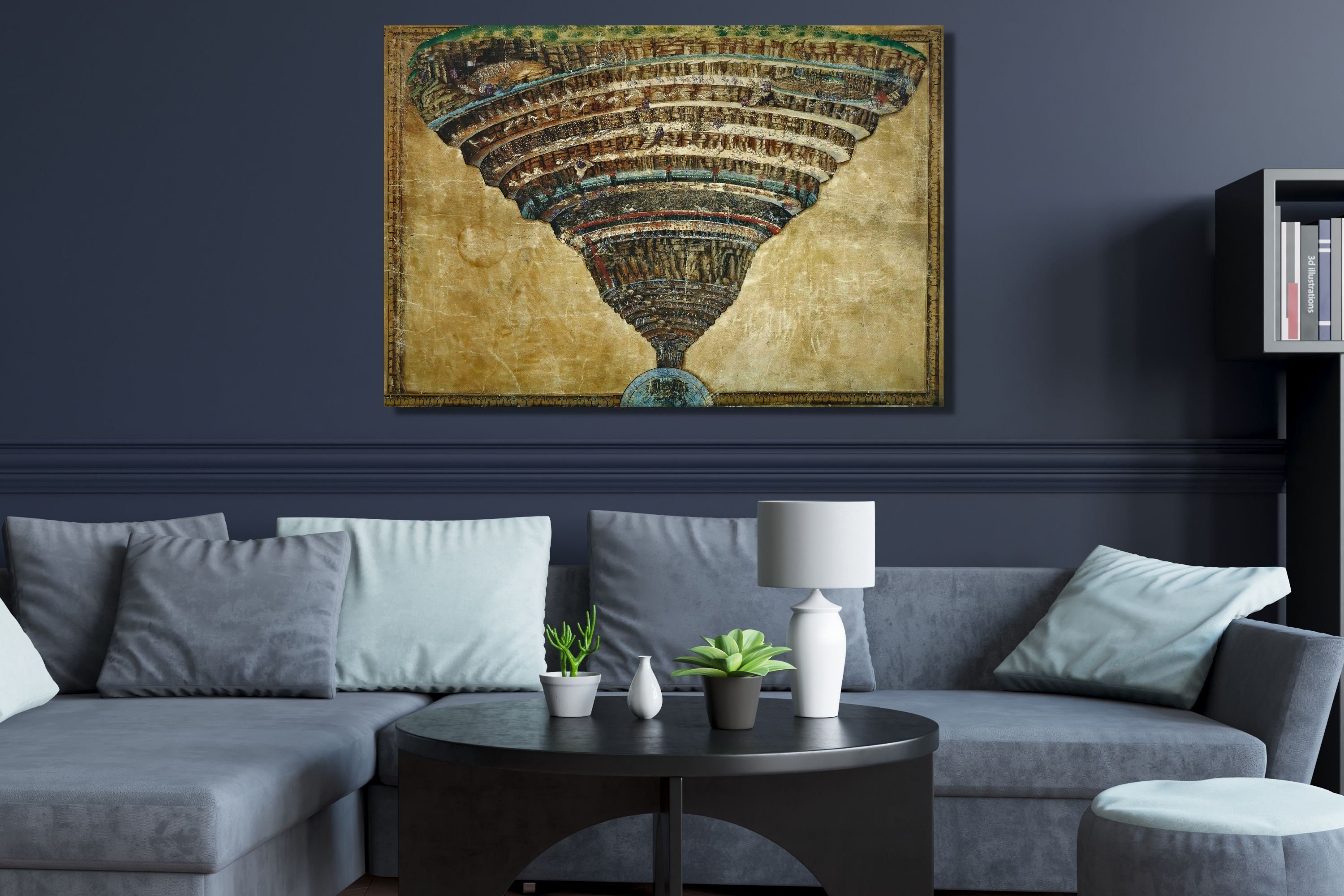 Sandro Botticelli Hell Map Wall Art Map of Hell Canvas Sandro ...
