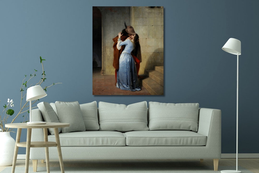 Francesco Hayez the Kiss 1859 Canvas / Romantic Italian Masterpiece ...