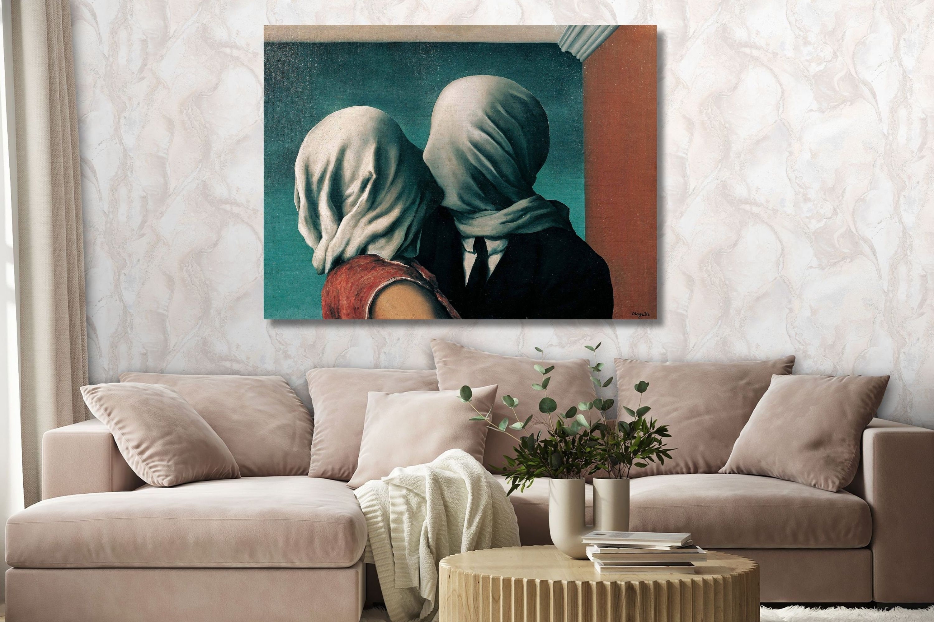 Rene Magritte Lovers Canvas Wall Art/magritte Poster/magritte - Etsy