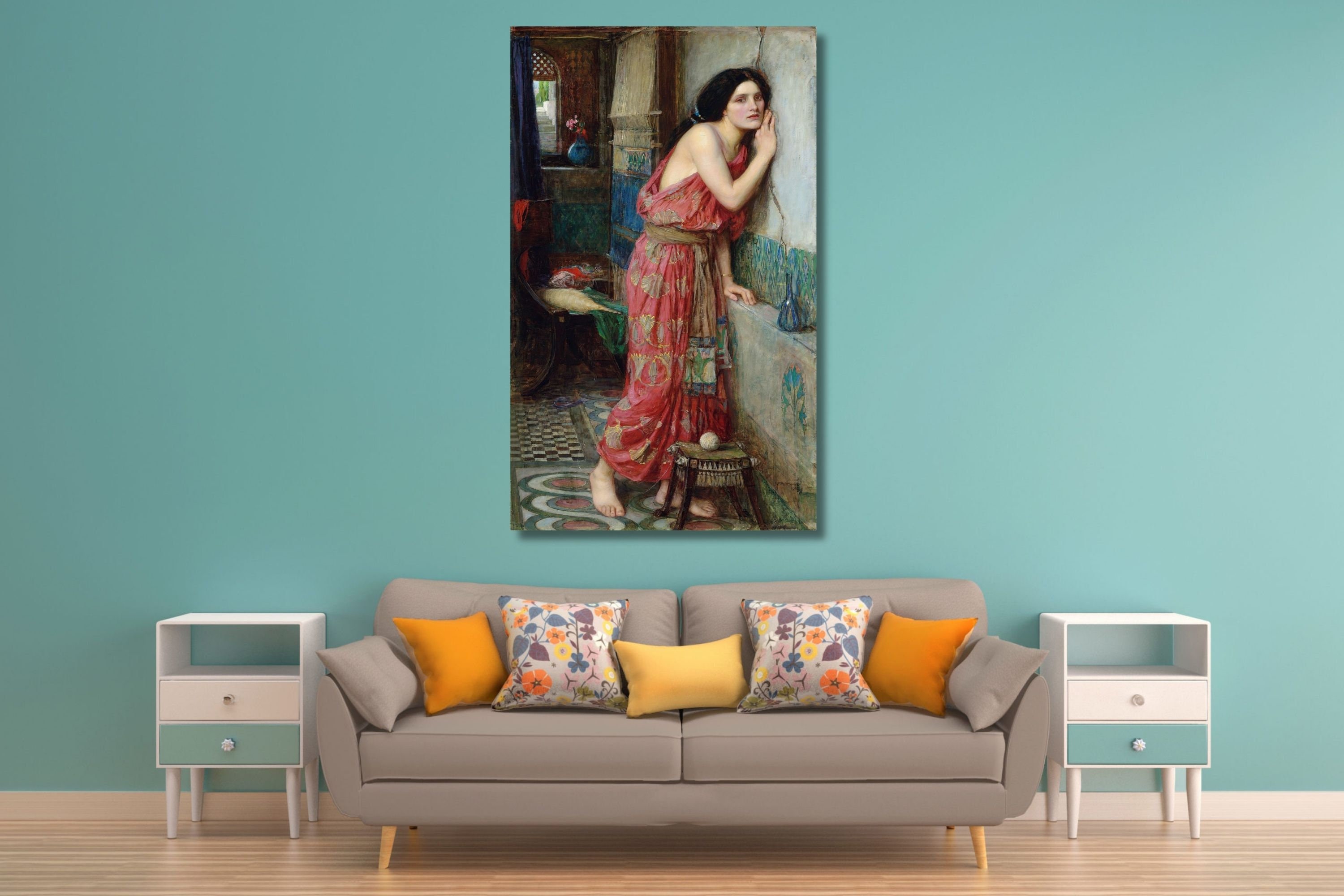 John William Waterhouse: Thisbe the Listener Canvas Wall Art, Print ...