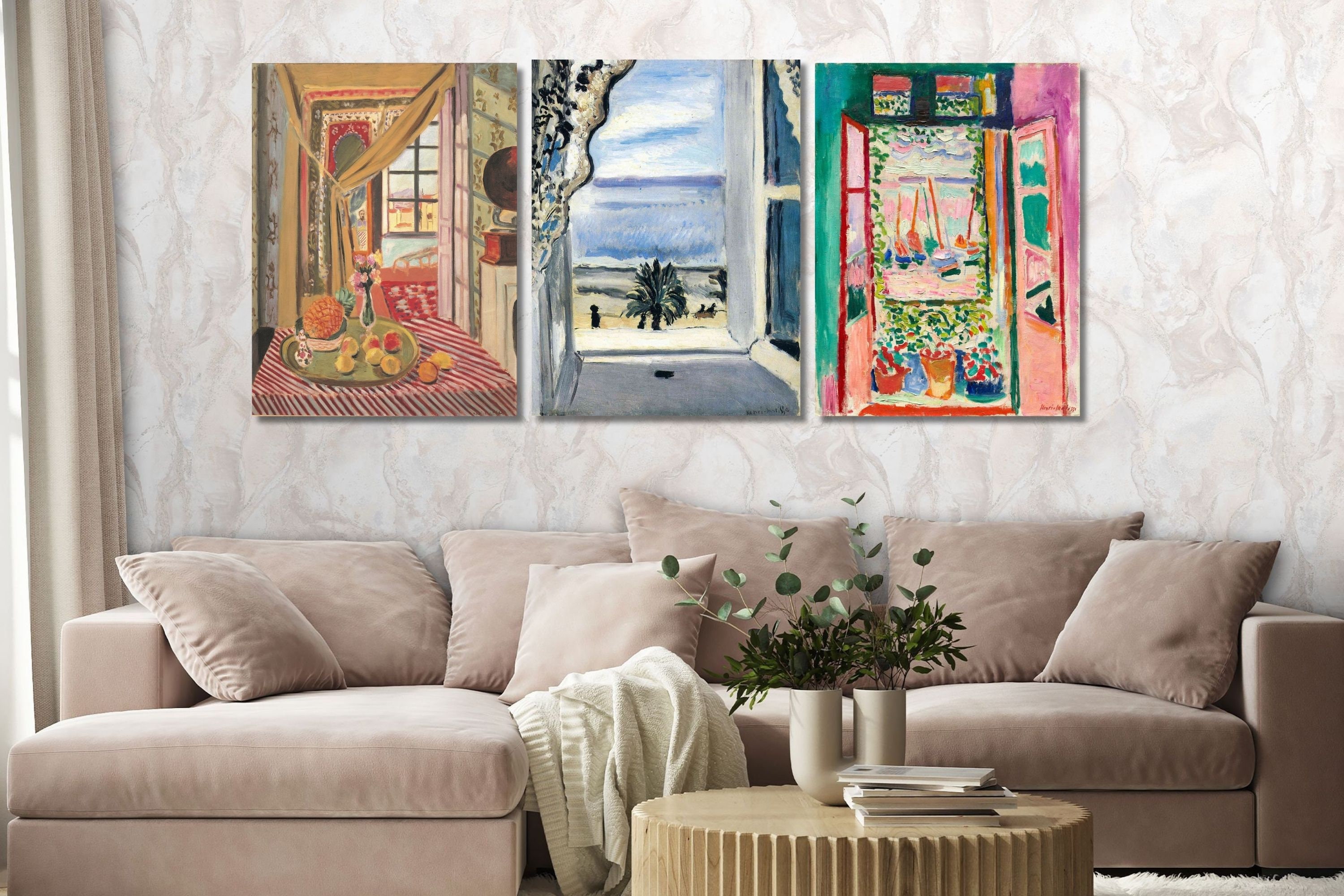 Set of 3 Henri Matisse Canvas Wall Art/matisse Windows Print/colorful ...