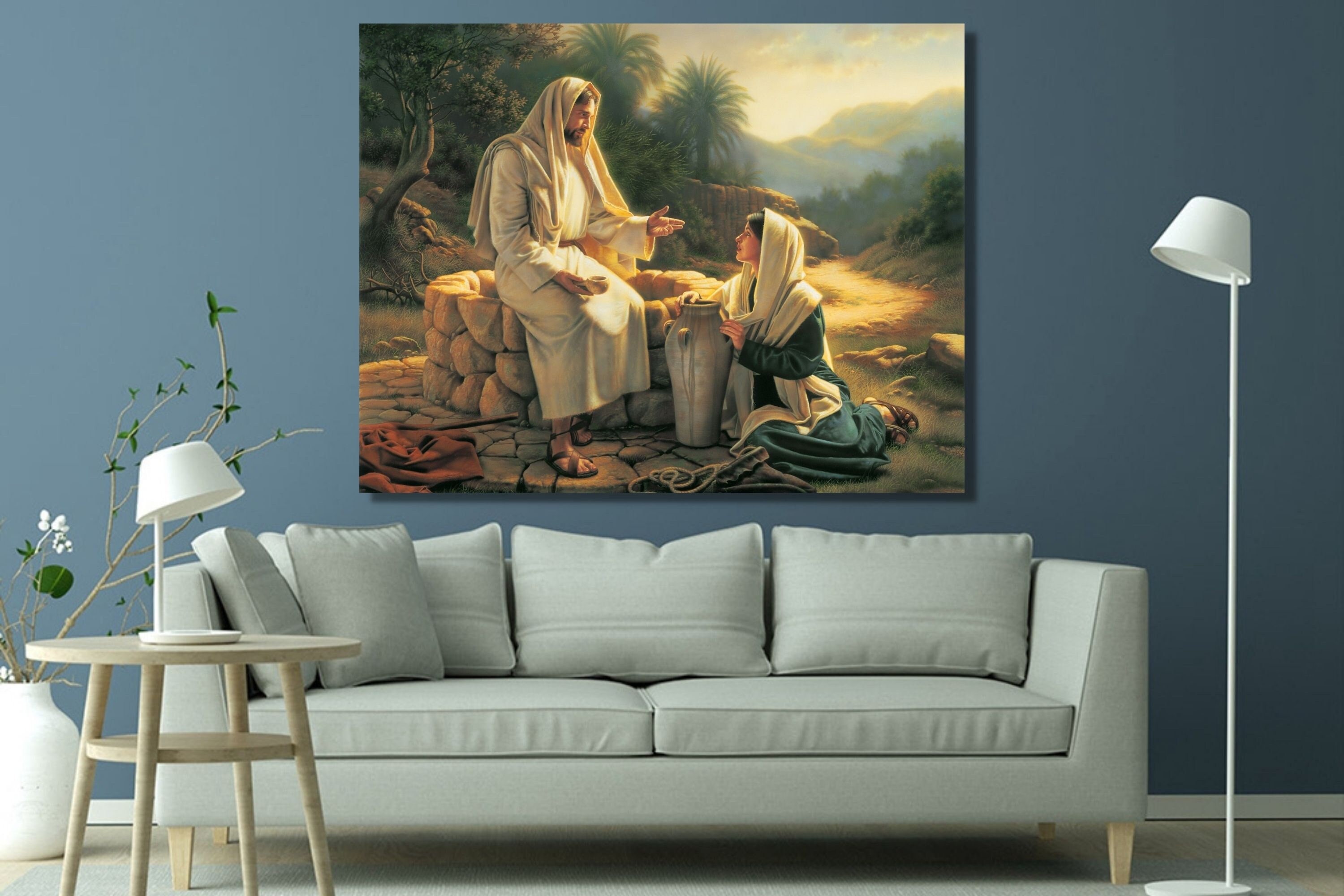 Jesus Talking to a Samaritan Woman at the Well/christian Poster Wall ...