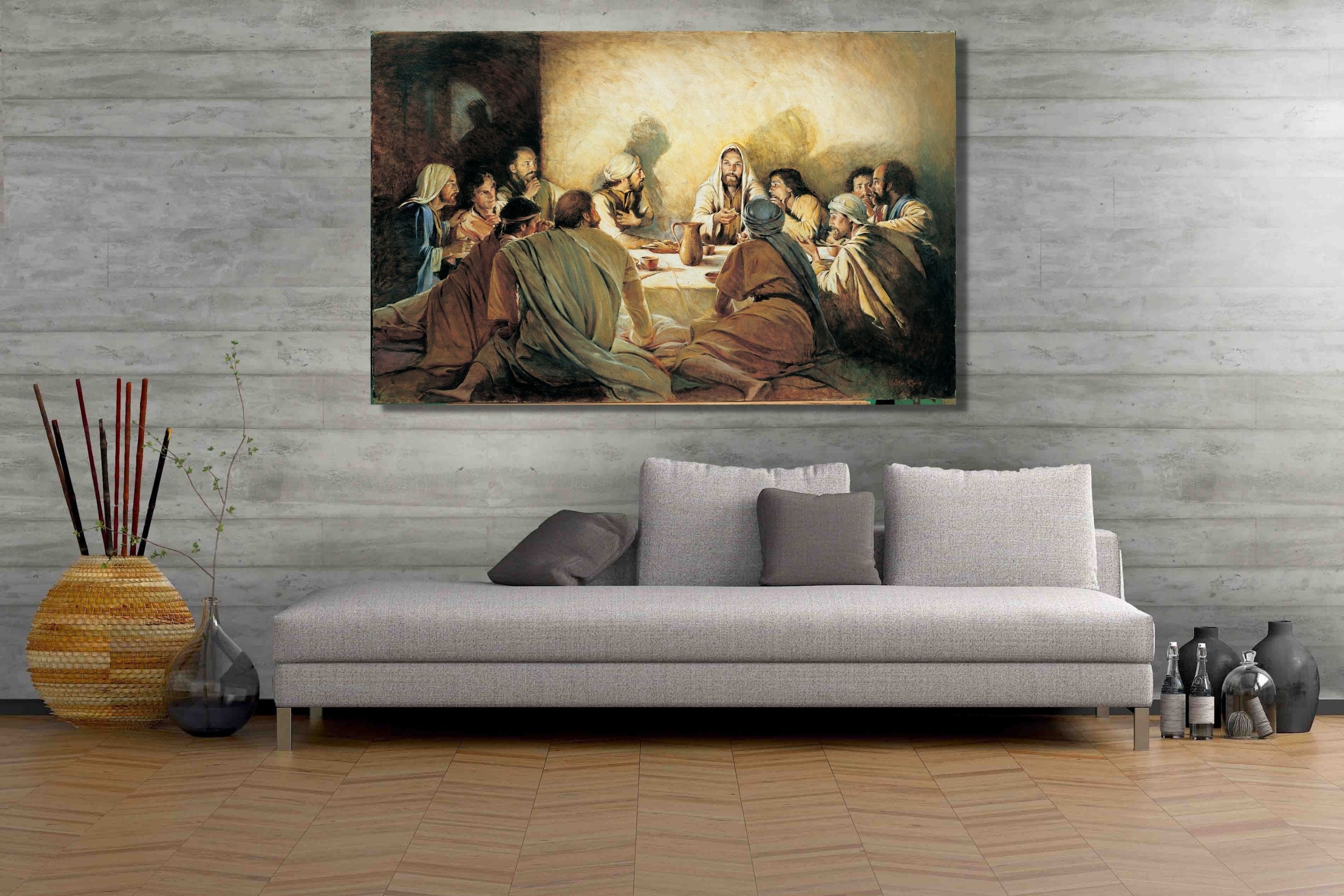 Jesus Christ Last Supper Canvas Art/last Supper Print/jesus and Her ...