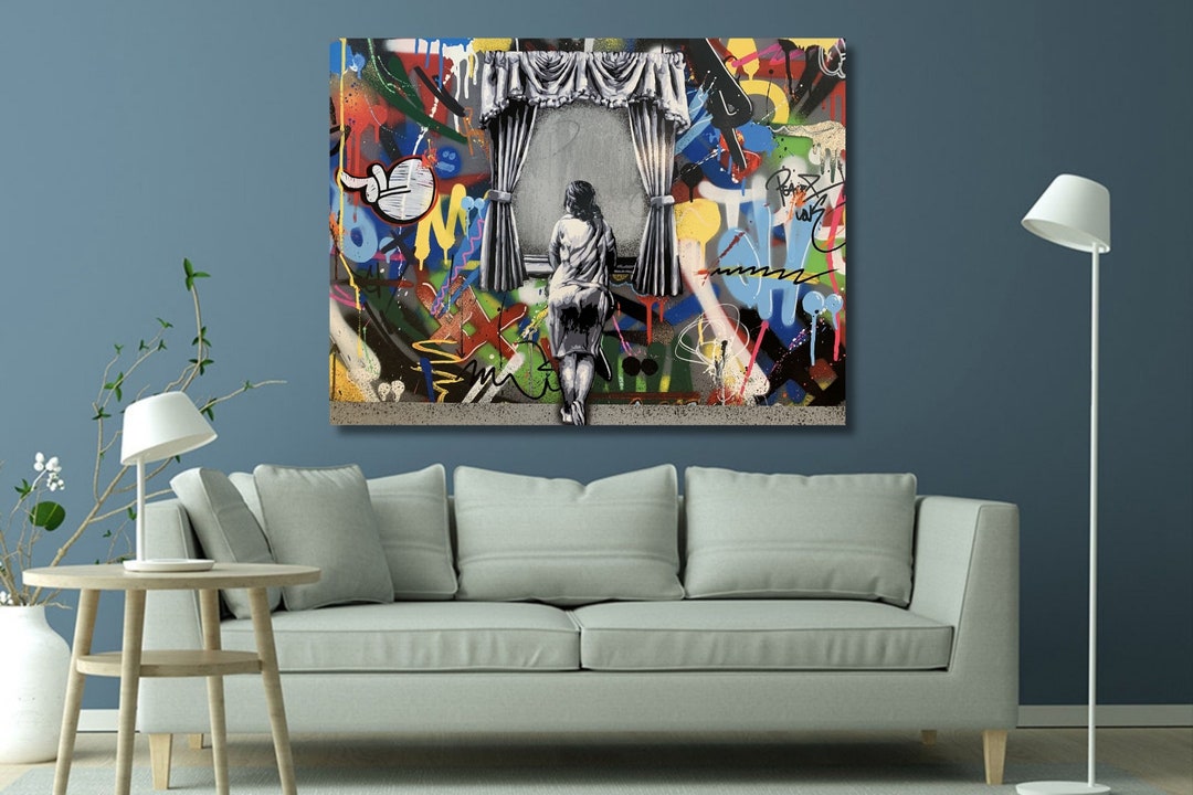 Figure at the Window Canvas/martin Watson Banksy Pop Art Painting/urban ...