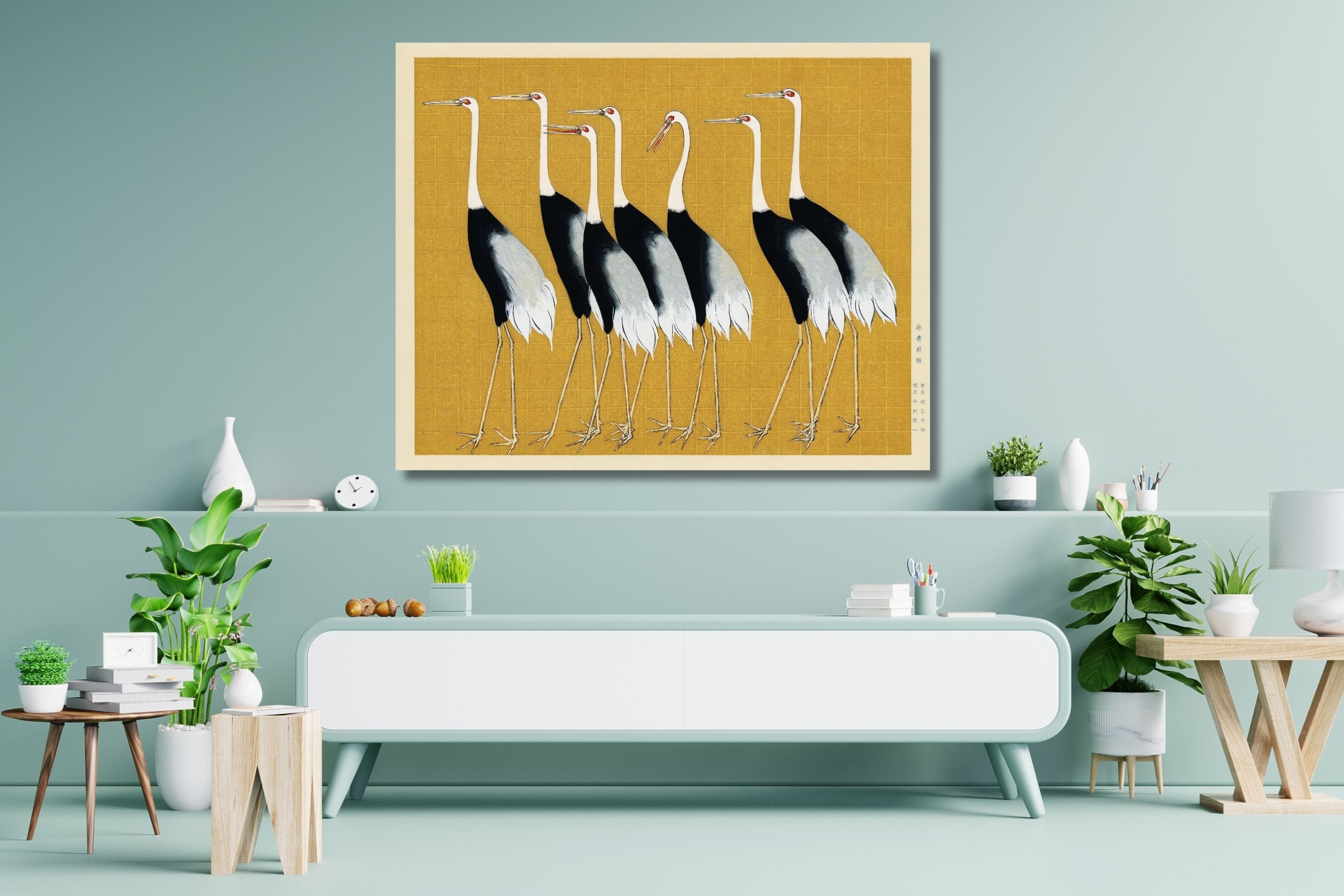 Stork Canvas Wall Art/minimalist Stork Illustration/stork Art Print ...