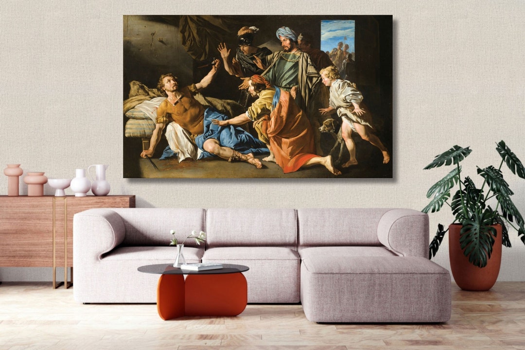 The Death of Brutus Painting/matthias Stom Canvas Wall Art/fine Art ...