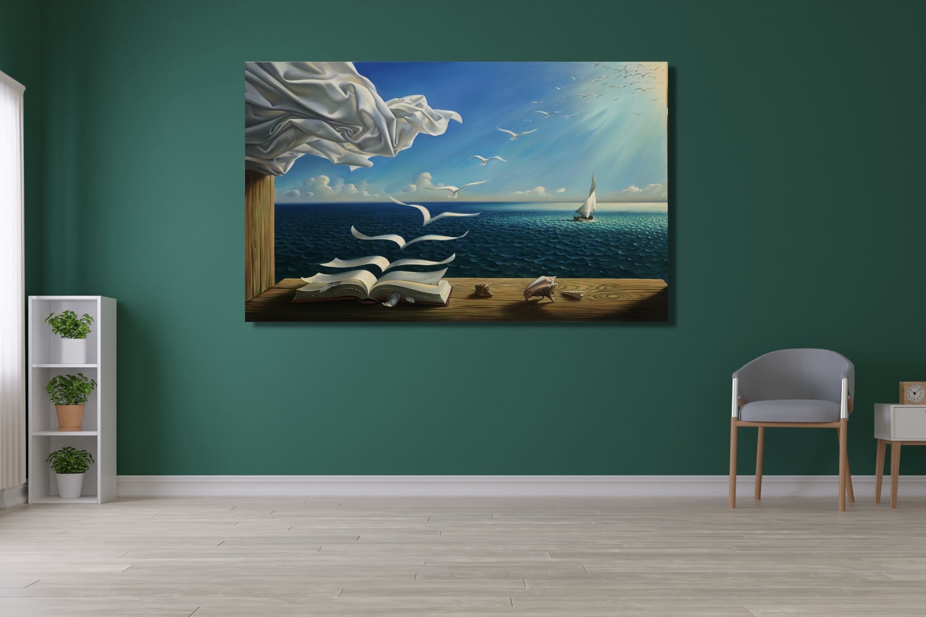 Flying Pages Salvador Dali Canvas Wall Art/salvador Dali Poster/book ...