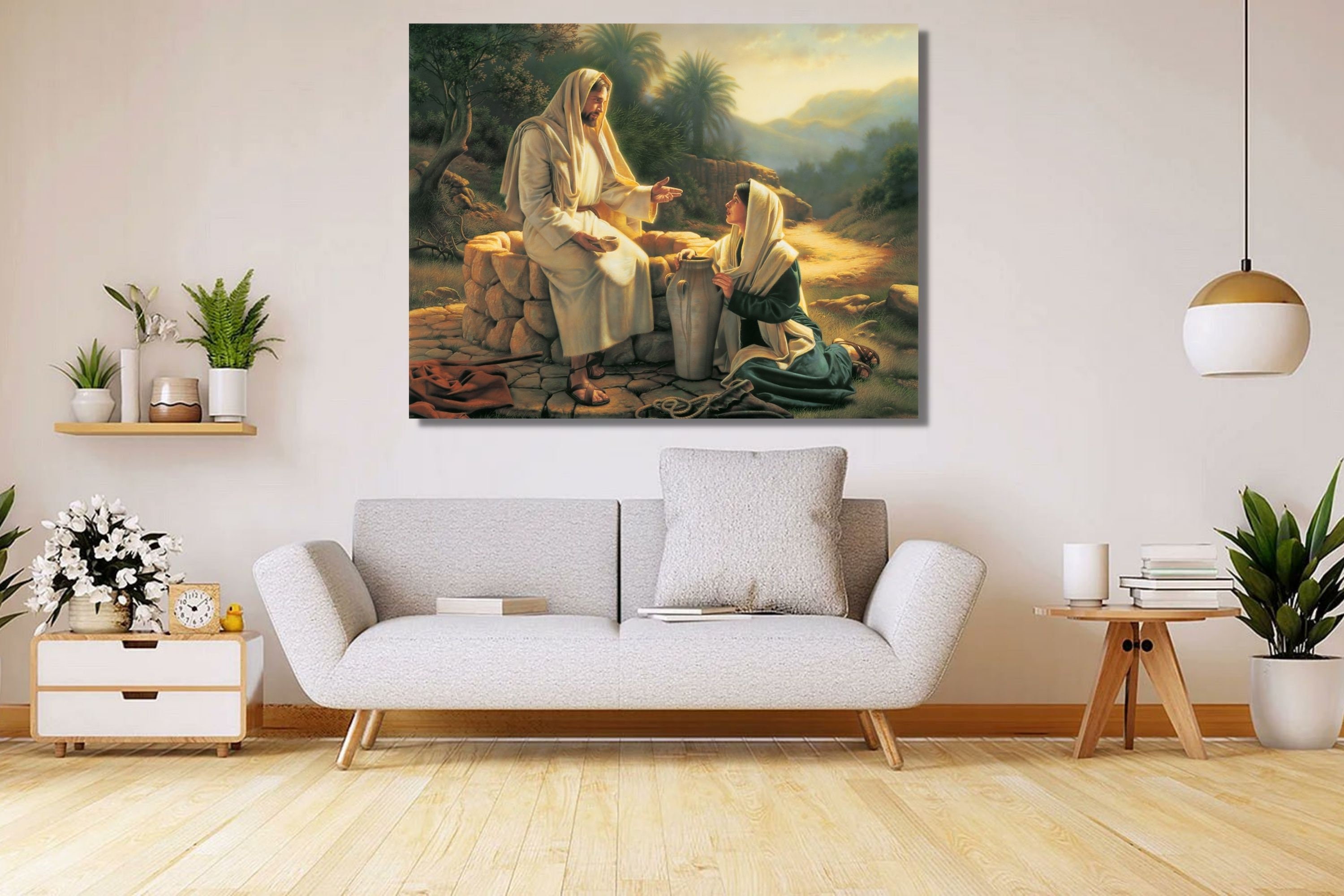 Jesus Talking to a Samaritan Woman at the Well/christian Poster Wall ...