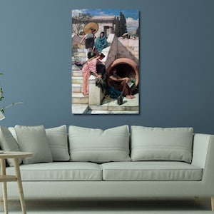 Mocking Women and Diogenes in the Barrel John William Waterhouse Canvas ...