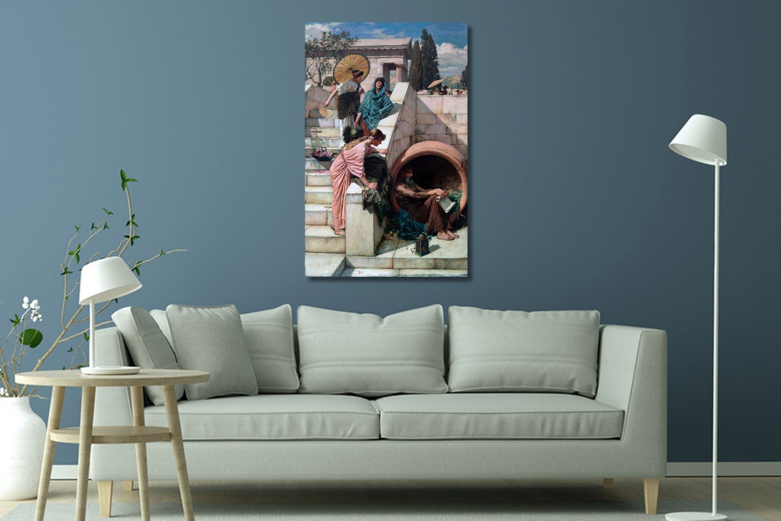 Mocking Women and Diogenes in the Barrel John William Waterhouse Canvas ...