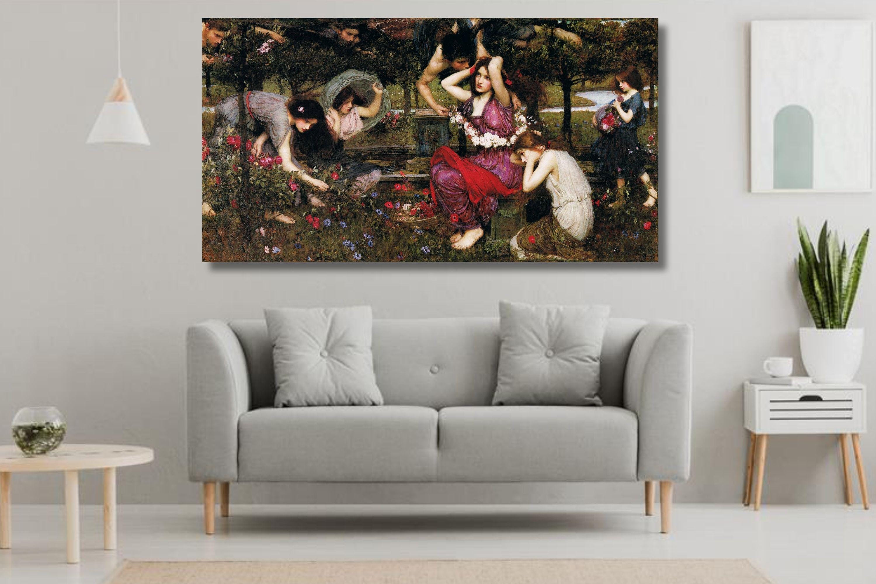 John William Waterhouse: Flora and the Zephyrs (1898) Canvas Wall Art ...