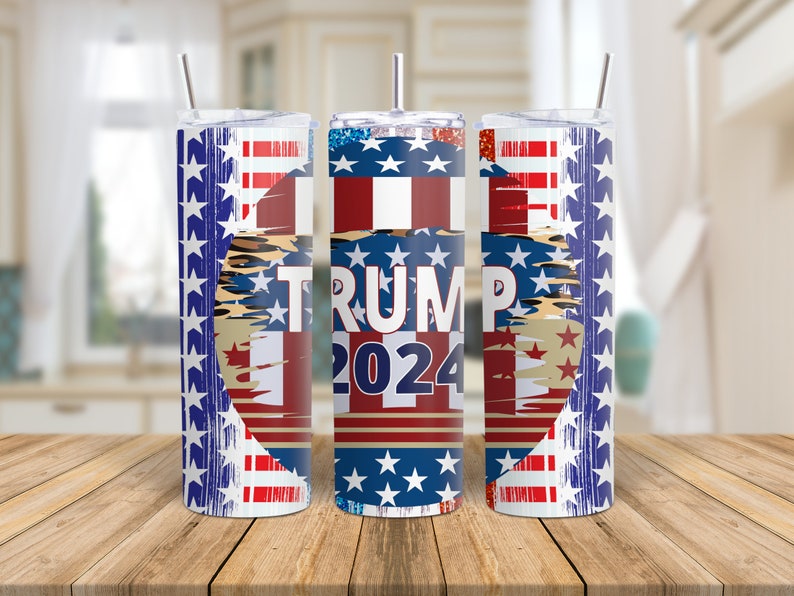 20oz Skinny Tumbler Trump 2024 Sublimation Design Template, Straight ...