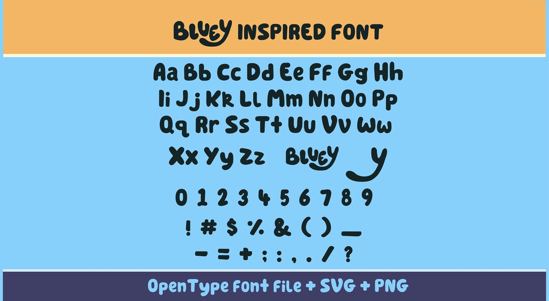 Bluey Inspired Font Bluey Theme Bubble Font With Extra Glyphs, in Open ...