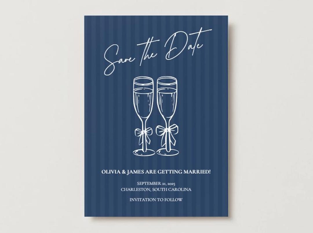 Save the Date Template | Elegant Wedding Announcement | Custom ...