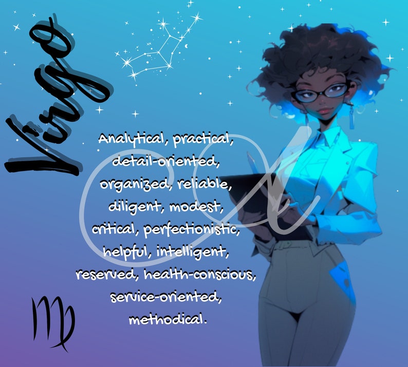 Virgo. Astrology Anime Girl Design, 20 Oz Skinny Tumbler Wrap, Anime ...