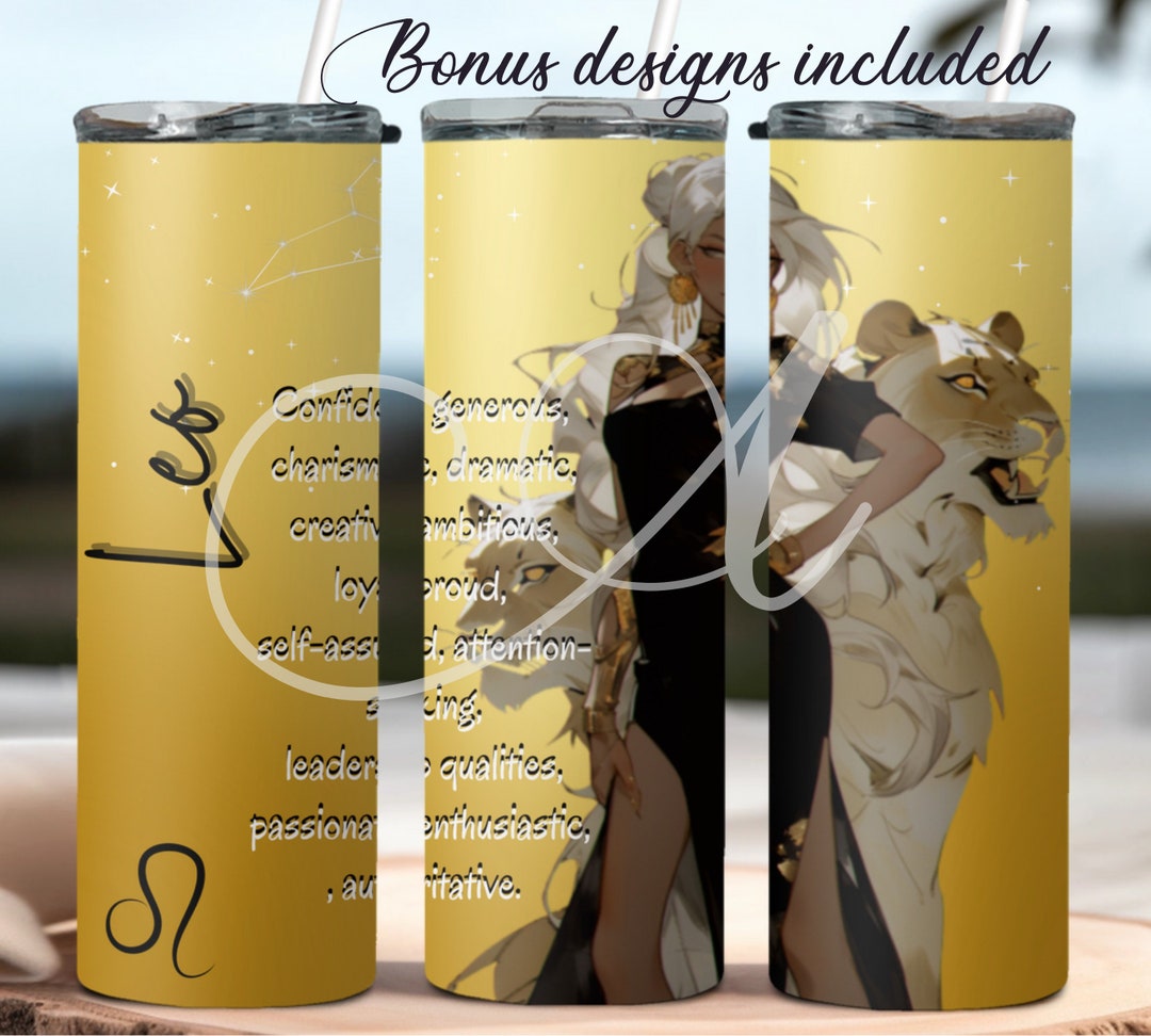 Leo. Astrology Anime Girl Design, 20 Oz Skinny Tumbler Wrap, Anime ...