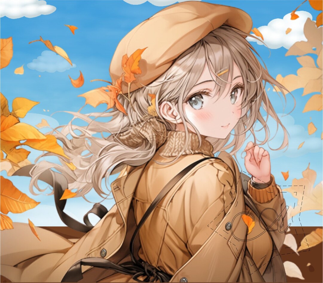 Anime Autumn Girl PNG Design, Png File, Clipart, AI Digital Art, Hyper ...