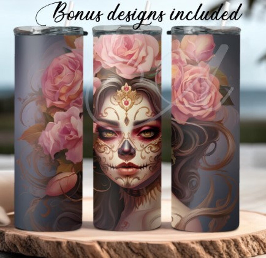Pastel Day of the Dead Lady Catrina, Calavera, Mexico Folklore 20 Oz ...
