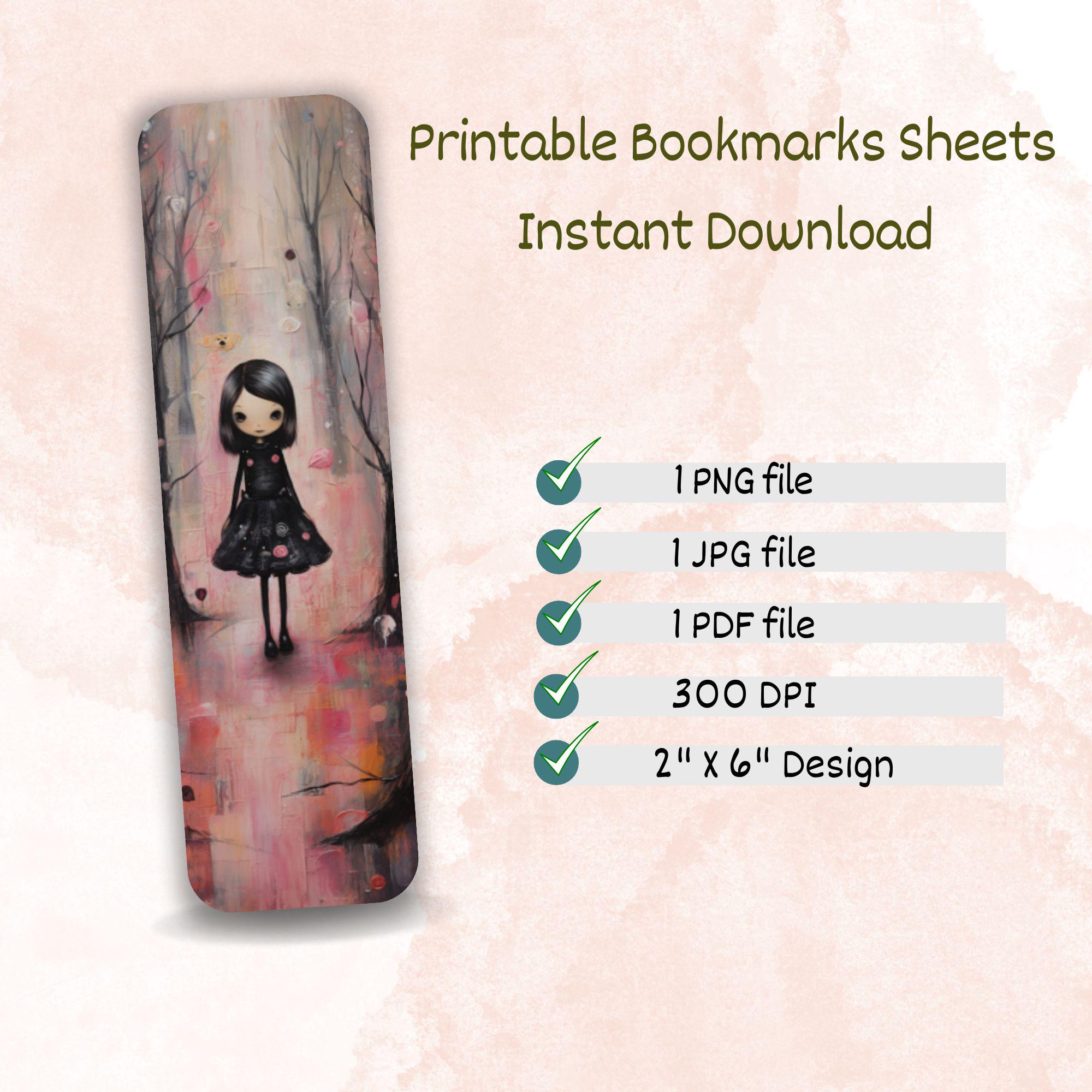 Little Vampires Printable Bookmarks 16 Cute Mixed Media Bookmark on 4 ...