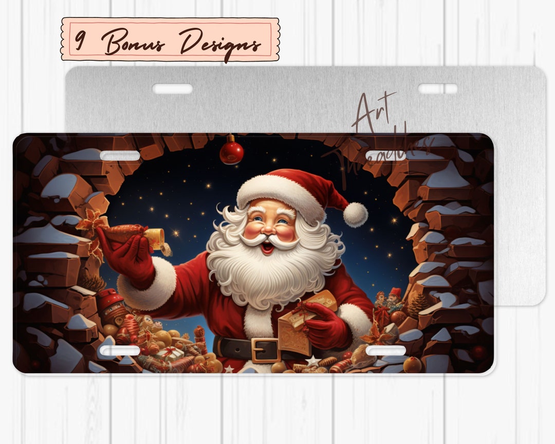 Christmas License Plate Sublimation Design Digital Download PNG Instant ...
