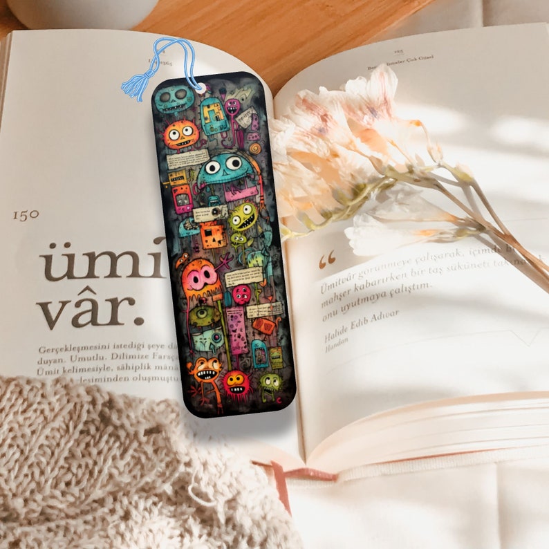 Cute Little Monsters Printable Bookmarks| 16 Cute Mixed Media Bookmark ...