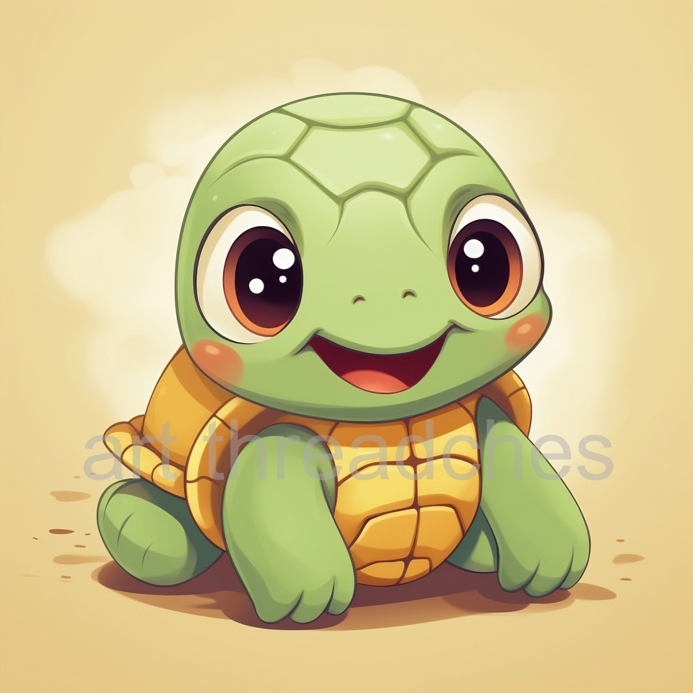 Cute Baby Turtle , AI Digital Art, Kawaii, Cardmaking, Stickers Making ...