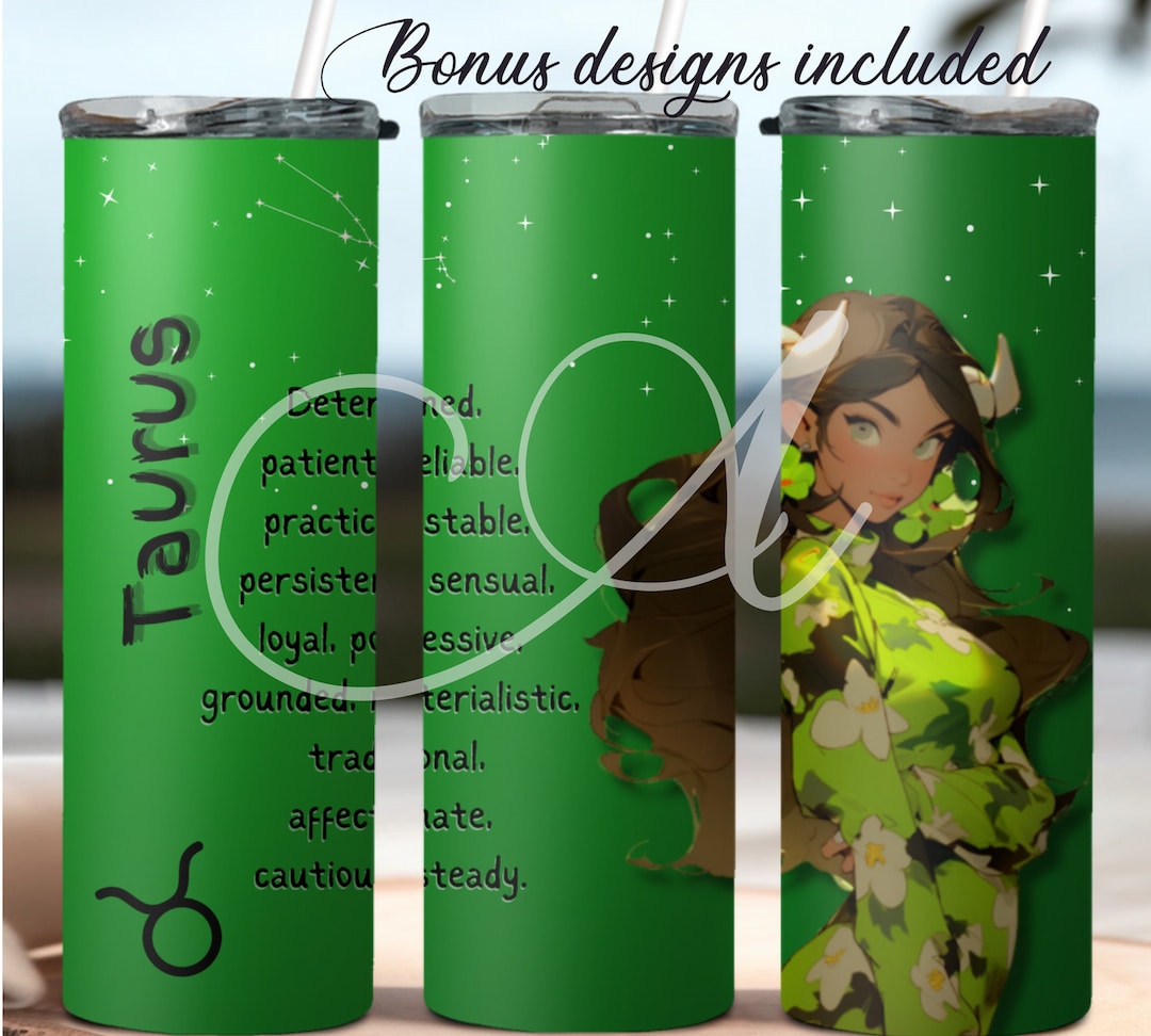 Taurus. Astrology Anime Girl Design, 20 Oz Skinny Tumbler Wrap, Anime ...