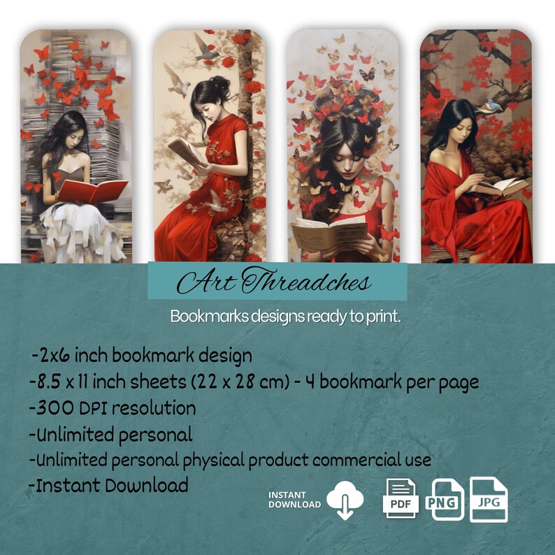 The Magic of Reading Printable Bookmarks| 16 Cute Mixed Media Bookmark ...