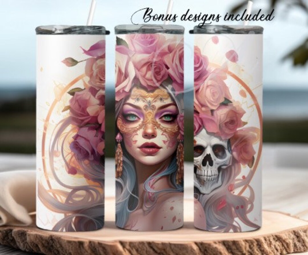 Pastel Day of the Dead Lady Catrina, Calavera, Mexico Folklore 20 Oz ...