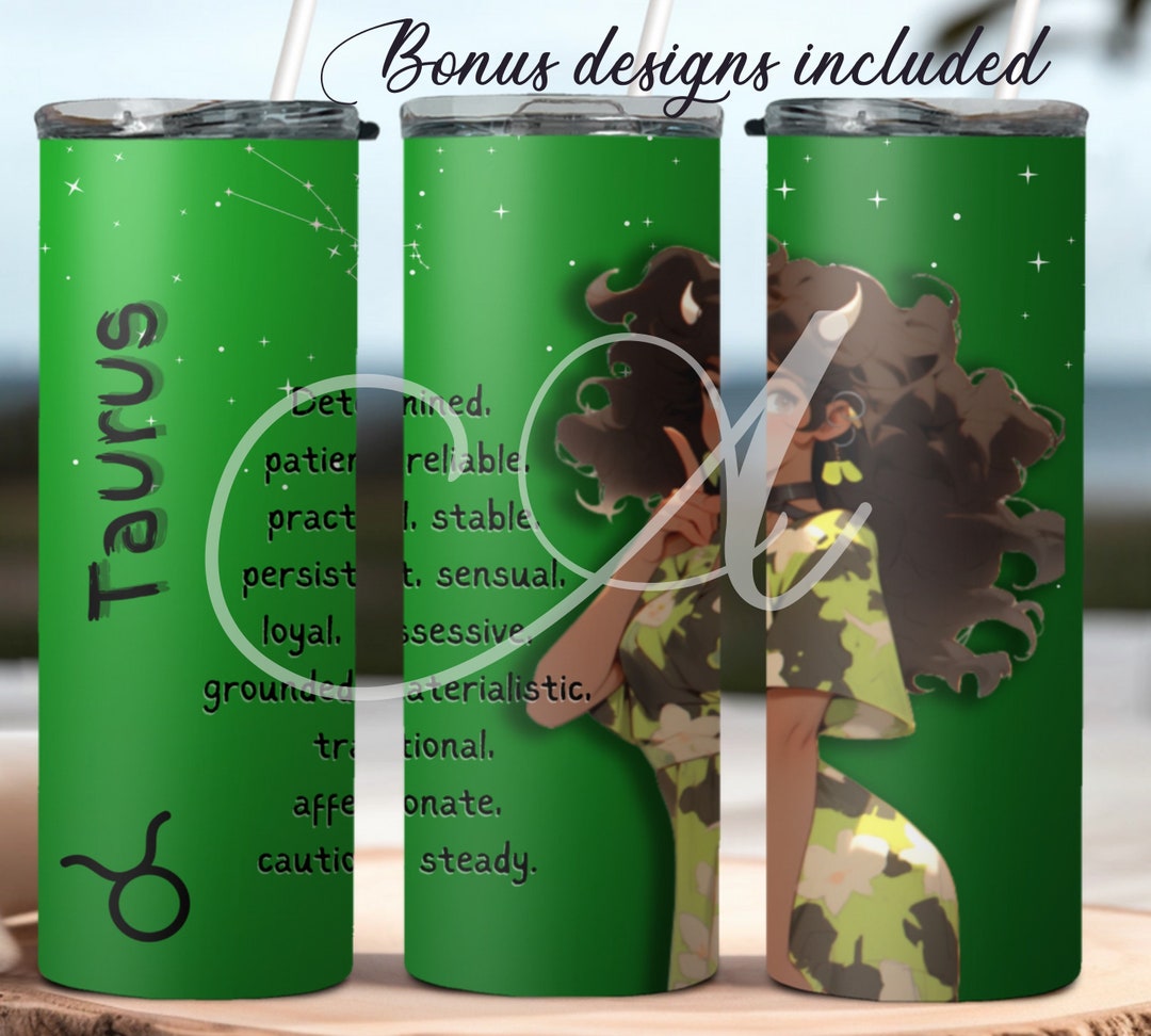Taurus. Astrology Anime Girl Design, 20 Oz Skinny Tumbler Wrap, Anime ...