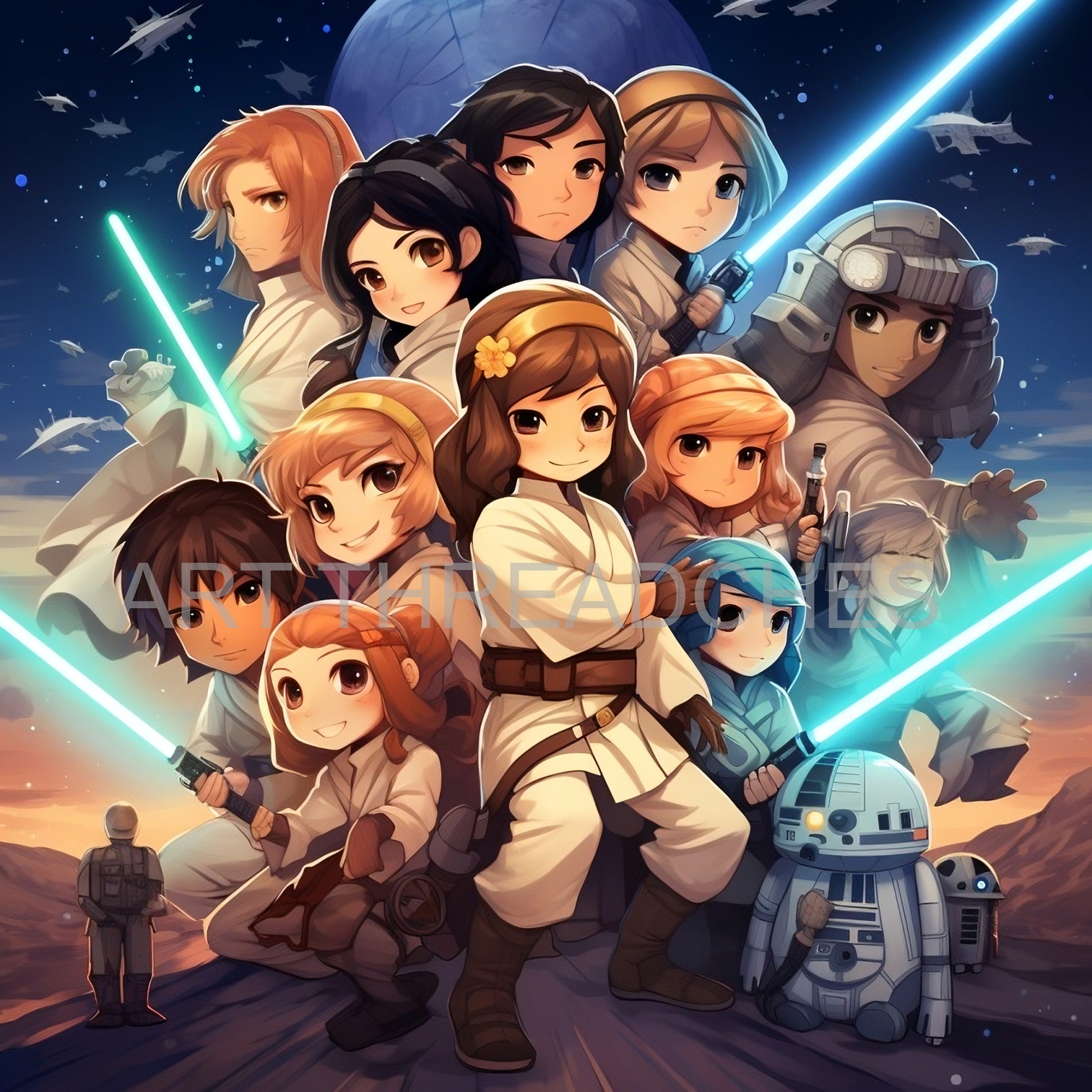 Star World, 12 X 12 Png File, AI Digital Art, Fantasy, Anime, Kawaii ...